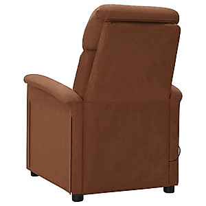 Poltrona Massaggiante Marrone in Similpelle Scamosciata