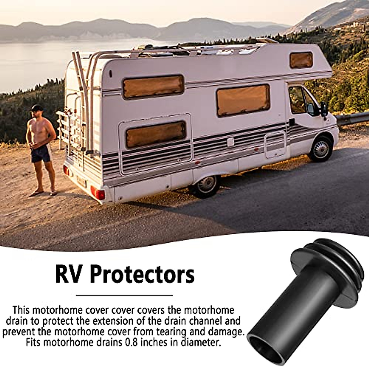 4pcs RV Gutter Spout Protector,RV Cover Protective Sleeve,RV Rain Gutter Spout Covers Protects Spout Ends from Gutter Spout Damage (4.5cm Long)