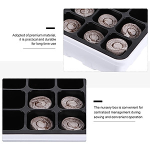 GANAZONO White Serving Tray 12pcs Garden Propagator Set Tray Kits with 12 Cell and Cubes Starter Tray with Dome and Base Plant Germination Tray for Growing and Cloning Flower Pot Trays