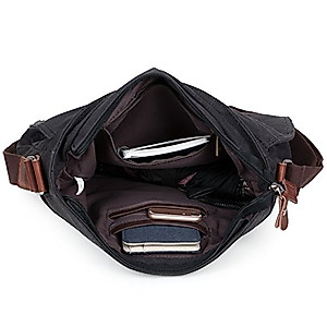 Vintage Men's Canvas Messenger Bag Laptop Shoulder Satchel Crossbody (M36_Grey)