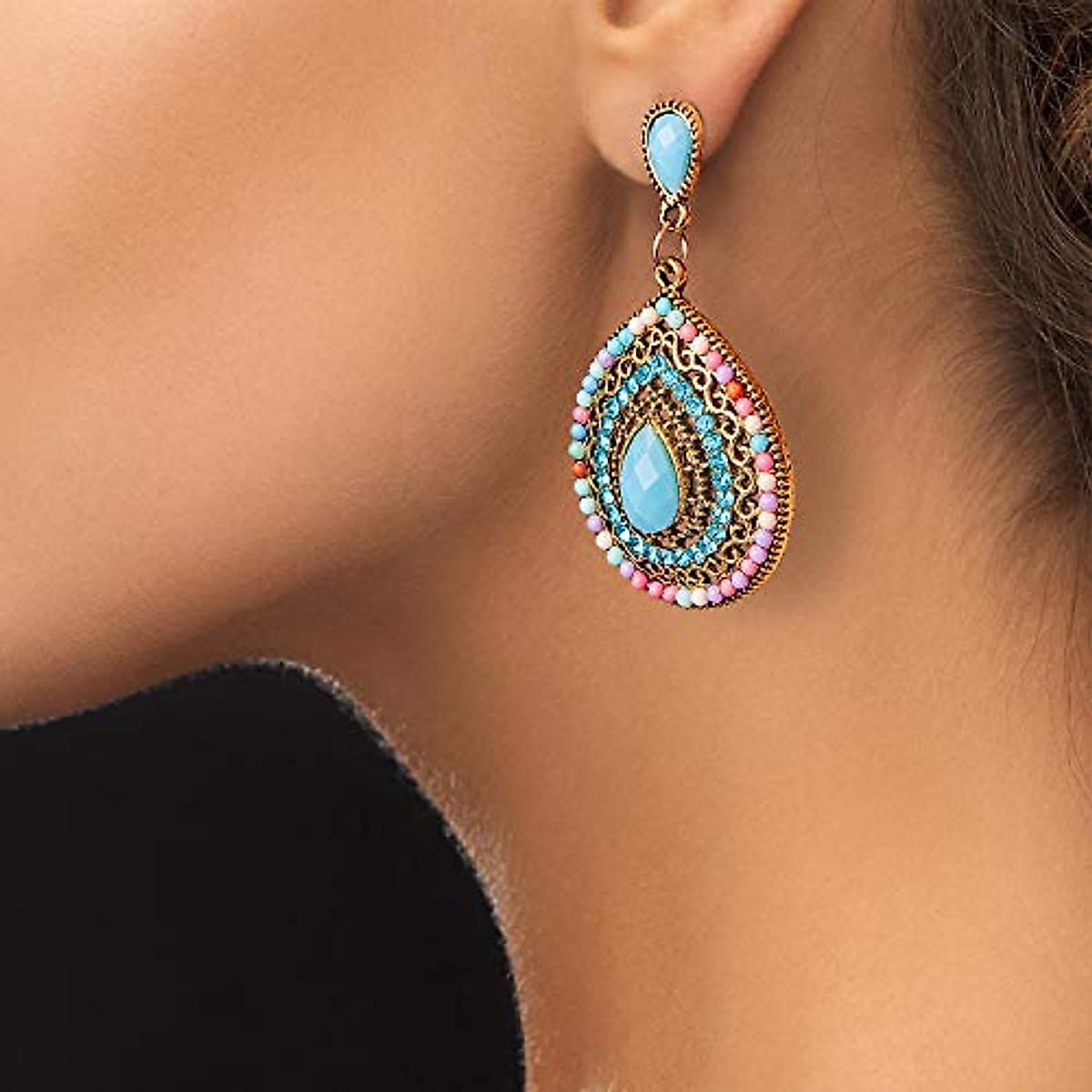 4 Pair Bohemian Vintage Earrings Dangle Drop Earring Jewelry Accessories for Women Supplies