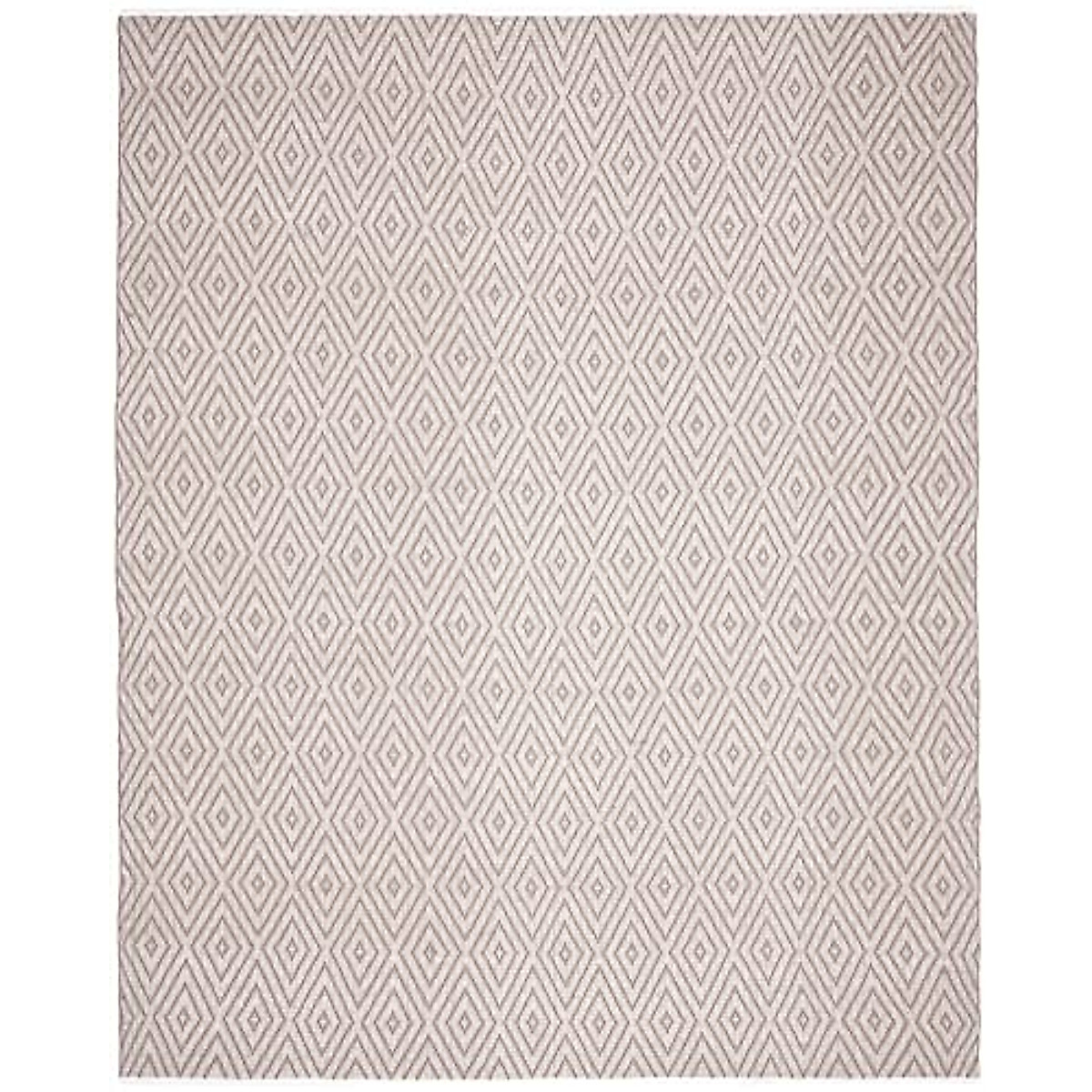 SAFAVIEH Montauk Collection Area Rug - 10' x 14', Grey & Ivory, Handmade Trellis Cotton, Ideal for High Traffic Areas in Living Room, Bedroom (MTK811A)