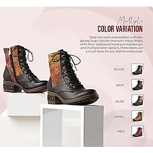 Spring Step Flexus Marty Boots for Women - Ladies Boots with Cozy Flannel Textile Lining - Women's Ankle Boots with Zipper Closure - Red EU 41 / US 9.5-10