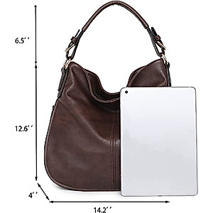 Montana West Wrangler Purses and Handbags for Women Hobo Bags Vegan Leather Crossbody Shoulder Bags Women Tote Bags WG16-1022CF Coffee