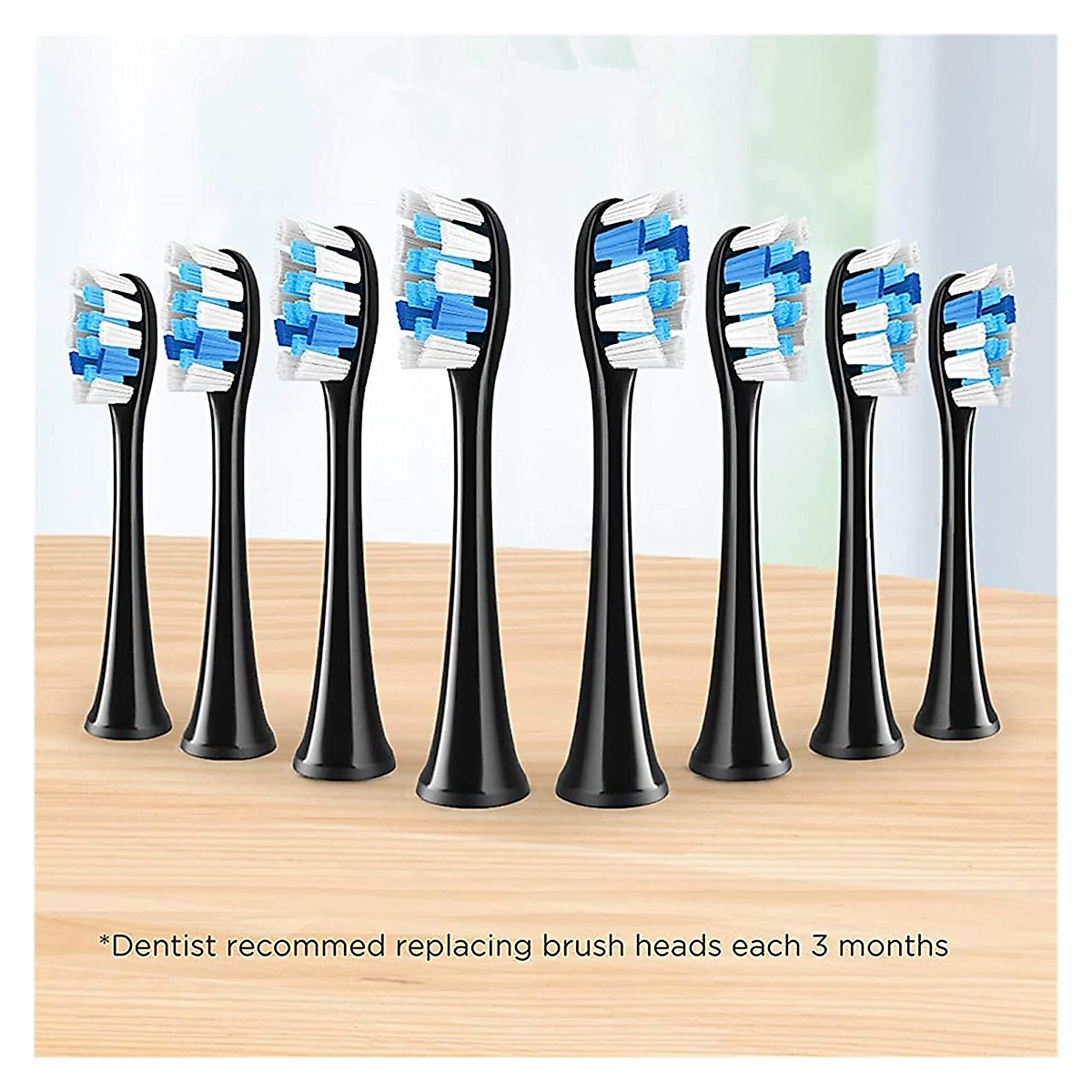 WANGZE wangzefong P11 Electric Toothbrush Replacement Brush Heads Black White Fit for Fairywill P11 T9 Character (Color : AE-PW11-2)