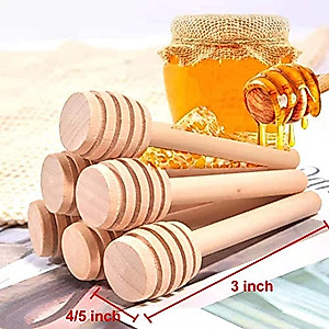 Zazolyne 8PCS Honey Dipper 3inch,Mini Honey Stick,Wood Honey Comb Stirrers Small for Jar