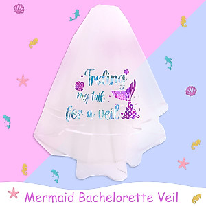 Mermaid Party Favors Mermaid Bridal Bachelorette Party Sash Mermaid Veil for Bachelorette My Last Splash Sash Trading my Tail for a Veil Decorations for Bridal Shower Engagement Wedding Hen Party