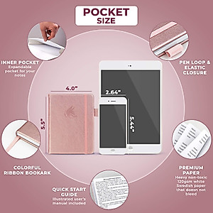 Clever Fox Password Book with alphabetical tabs. Internet Address Organizer Logbook. Small Pocket Password Keeper for Website Logins (Rose Gold)