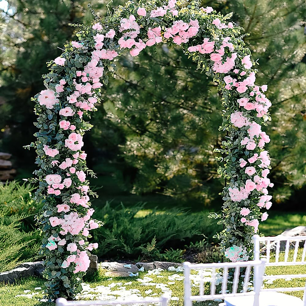 Fulercni 10PCS Fake Rose Garland, 7.5Ft Artificial Vines Flowers Hanging Rose Vine for Wedding Home Office Arch Arrangement Decoration