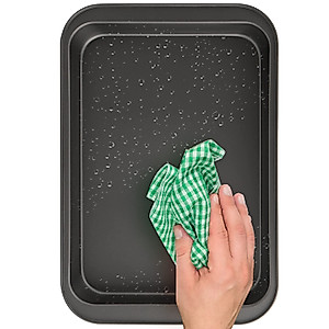 Lyellfe 3 Pack Rectangle Baking Pan, Non-Stick Cake Pans for Oven, 13 x 9 Inch Deep Cookie Sheet Tray for Brownie Lasagna Casserole Bread, BPA Free