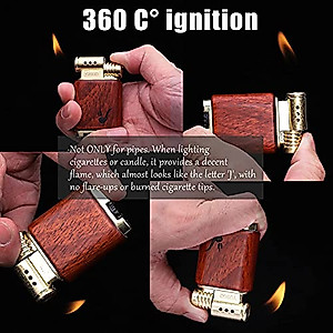 Yusud Vintage Trench Lighter, Cool Pipe Lighter Butane Refillable, Antique Flip Lighter, Retro Soft Flame Table Lighters, Unique Birthday Gift for Men Women