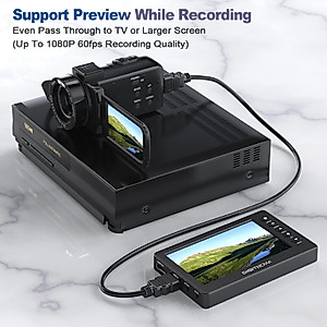 DIGITNOW Video to Digital Converter, VCR VHS to Digital Converter with 5" OLED Screen, Video Recorder Capture Device from DVD, RCA, Hi8, Camcorders, Gaming Systems, Support AV and HDMI