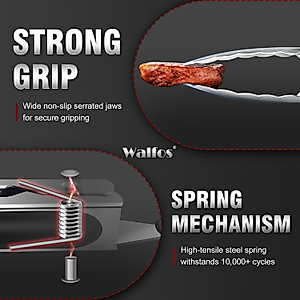 Food Grade Stainless Steel Kitchen Tongs for Cooking,BBQ - 7 ，9 and 12 Inch,Set of 3 Heavy Duty Locking Metal Food Tongs Non-Slip Grip