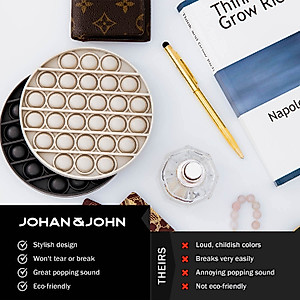 Johan & John Pop It Fidget Toys 2-Pack, Sensory Toys for Adults & Kids, Stress & Anxiety Relief Toys, Stylish Scandinavian Design, Robust & Firm, Poppet Loud on Both Sides, Granite & Blizzard