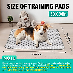FURWEY 2 Pack Large 30"X34" Washable Pee Pads for Dogs Super Absorbent Dog Training Pads Non-Slip Waterproof Pet Training Pads Mats Whelping Pads for Dogs Cats Puppy