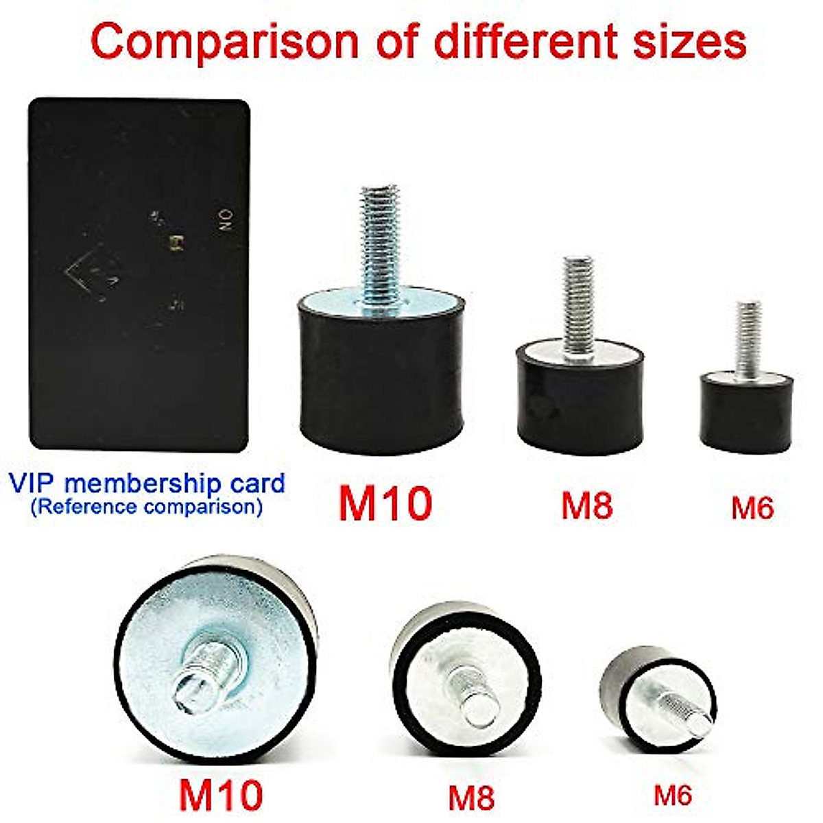 M8x23mm Rubber Studs Shock Absorber Anti-Vibration Isolator Mounts, 30x20mm Rubber Cylindrical Vibration Isolation Mount for Air Compressors Garage Motor Diesel Engines 4 PCS, with 8PCS M8 Locknuts