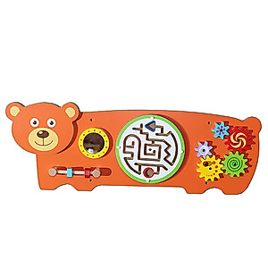 D DAKIN Learning Sensory Wall Toy for Toddlers - Bear Sensory Board Field with Fun Learning Activities - Wall Busy Board Learning Activity Wall Panel Toy for Kids Playroom & Children's Daycare