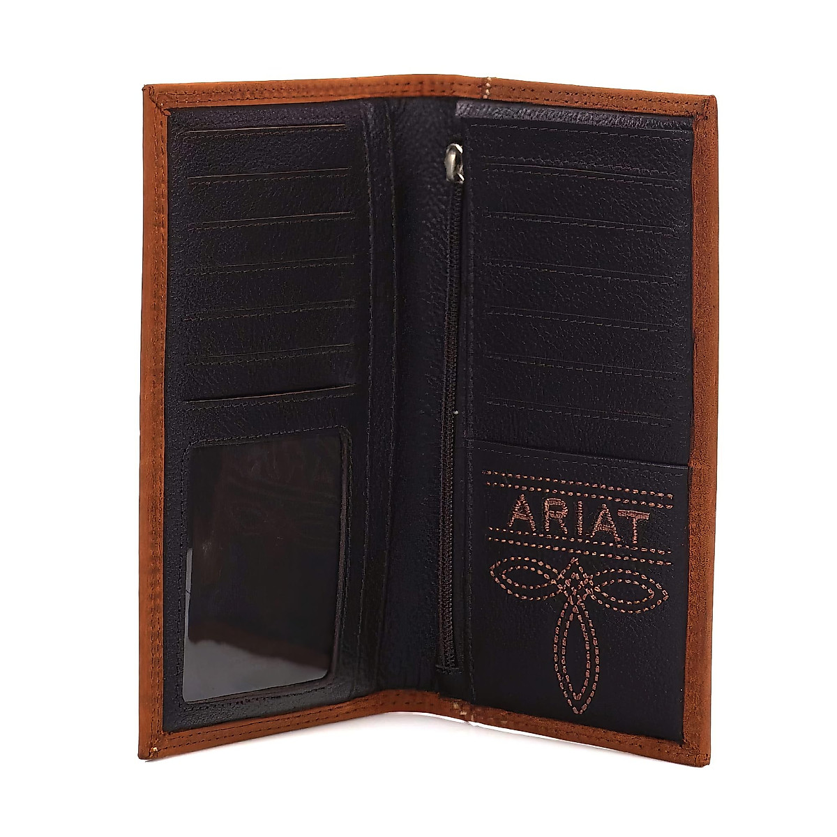 Ariat Rodeo Wallet Emboss Shield & Script Medium Brown, Leather One Size