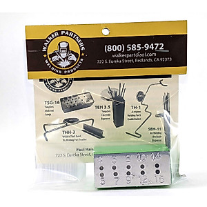 Highly Accurate Aluminum Tungsten Stick-out Gauge for TIG Welding, Wrapped in Lime Green Powder Paint. Made in USA