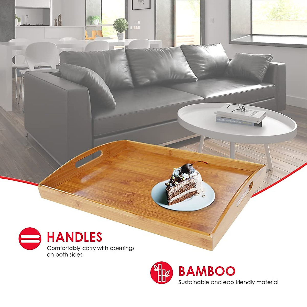 Home Basics ST01034 Serving Tray, Bamboo