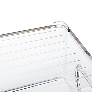 Kingrol 8 Pack Plastic Storage Bins for Freezer, Pantry, Countertop, Cabinet Organization, Stackable Food Storage Organizer with Handles, BPA Free, 10 x 6 x 3 Inch, 10 x 4 x 3 Inch