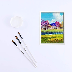 Filbert Paint Brushes Set, 12 PCS Synthetic Nylon Professional Artist Paint Brushes for Watercolor, Oil Painting, Acrylic, Face Body Nail Art, Crafts, Rock Painting
