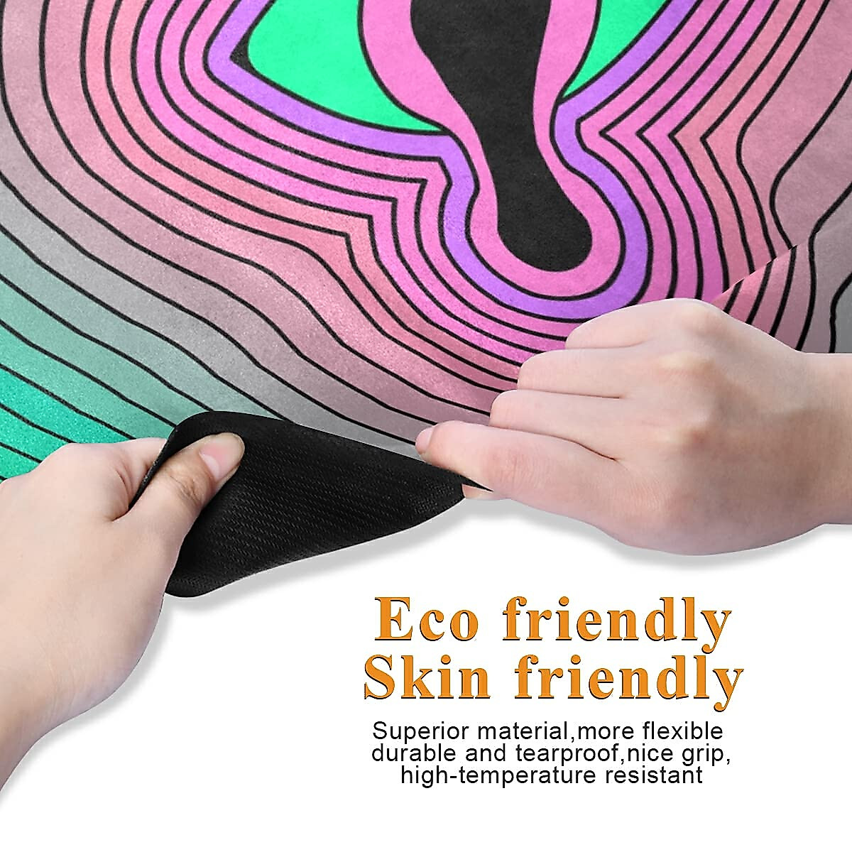 GOODOLD Trippy Melting Eye Yoga Mat Non-slip Eco Friendly Yoga Towel Exercise Indoor Outdoor Gym Pilates With Storage Bag for Women Men, 71 x 26inch