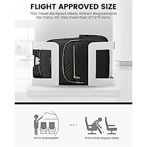 LOVEVOOK Quilted Laptop Backpack Stylish Laptop Bag for Women Work Computer Bags Bookbag Purse,15.6-Inch, Black