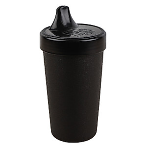 Re-Play Made in USA 10 Oz. Sippy Cups for Toddlers, Pack of 1 - Reusable Spill Proof Cups for Kids, Dishwasher/Microwave Safe - Hard Spout Sippy Cups for Toddlers 3.13" x 6.25", Black