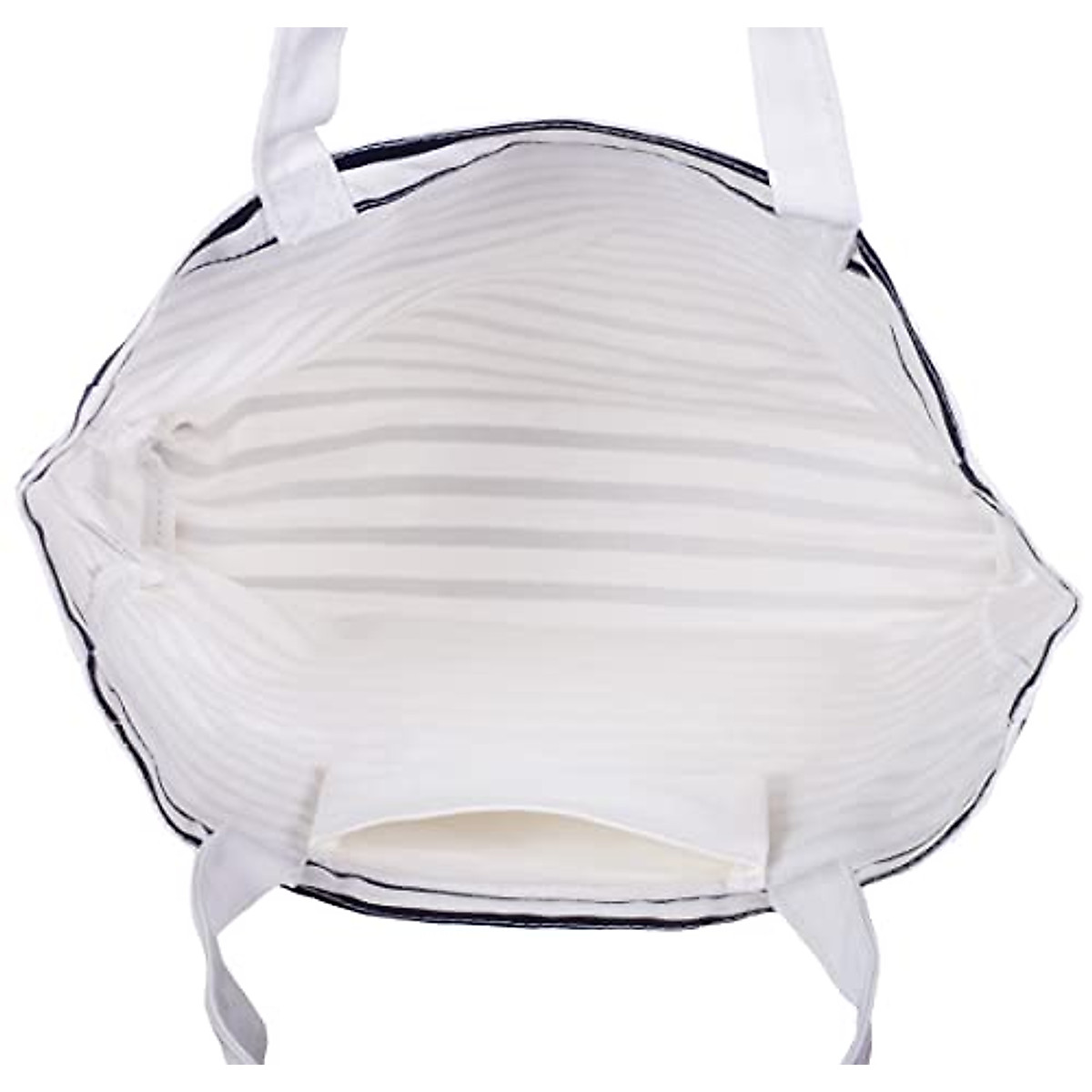 Kate Spade New York Canvas Tote Bag for Women, Cute Tote Bag for Teacher, Canvas Beach Bag, Book Tote with Pocket, Navy Painted Stripe