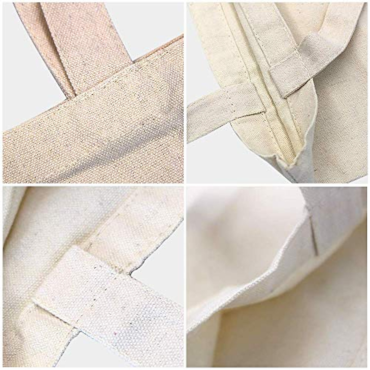 M-Aimee Canvas Craft Tote Bags - 10 Pack 13"x10" Fabric Blank Tote Bags, Natural Cotton for DIY Crafts, Gift Bag and Wedding, Birthday, Shopping, or Reusable Grocery Bag