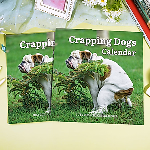 2024-2025 Wall Calendar – 18 Monthly Pooping Dogs Calendar 2024-2025, Jul 2024 - Dec 2025, Funny Dog Calendar Gag Gifts, 11.8" x 23.6" (Open), 11.8" x 11.8"(Closed), Perfect White Elephant Gift Funny