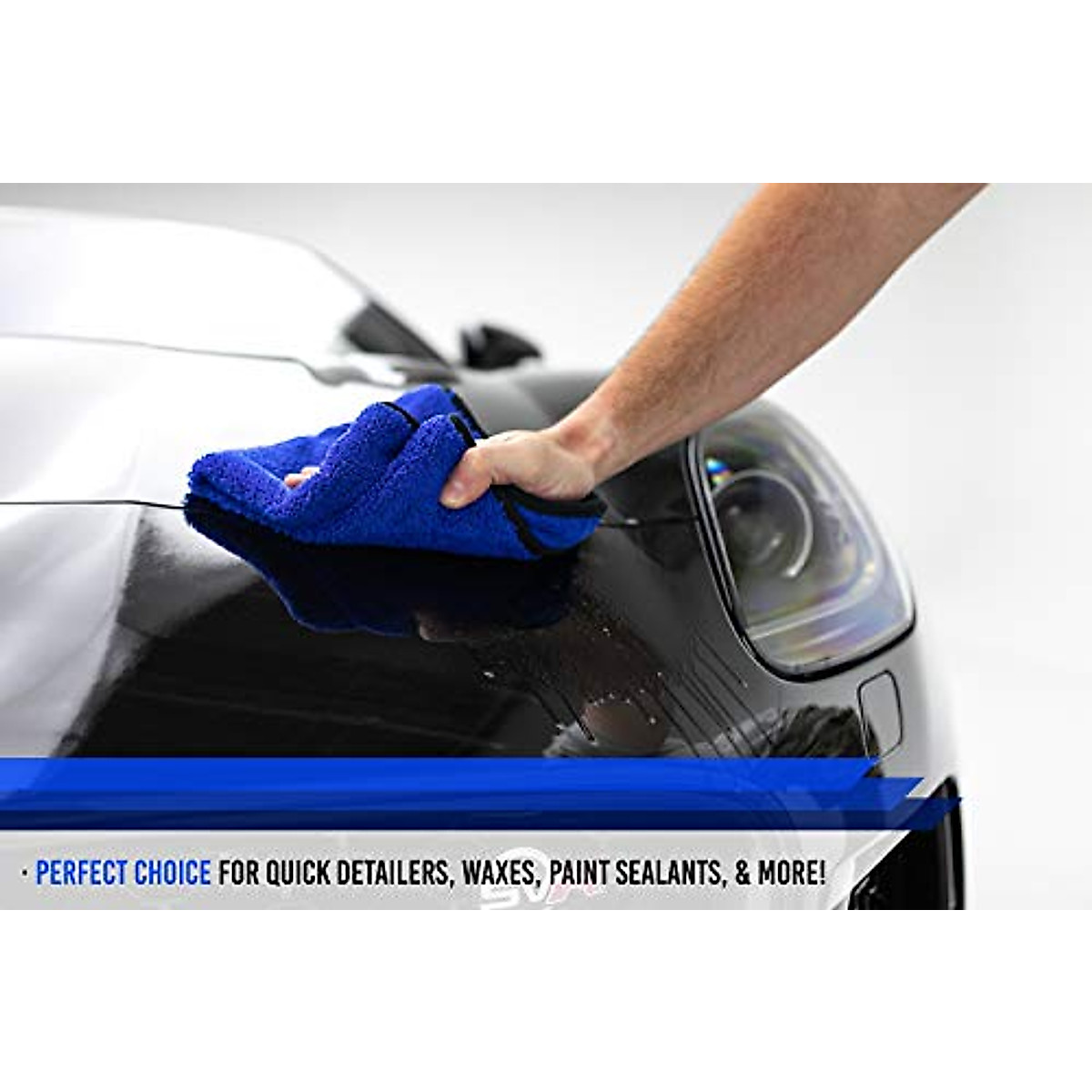 The Rag Company - Spectrum 420 Dark Pack - Professional 70/30 Blend, Dual-Pile Plush, Microfiber Auto Detailing Towels, 420gsm, 16in. x 16in, Black + Grey + Blue (9-Pack)