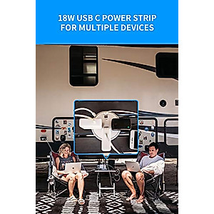 Power Strip with USB C, NTONPOWER Flat Plug Power Strip with USB Ports, 3 Widely Spaced Outlets, Extension Cord with Multiple Outlets, Small and Compact Size,100-240V for International Travel