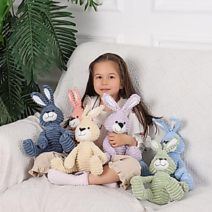 Apricot Lamb Toys Plush Corduroy Rabbit Bunny Stuffed Animal Soft Cuddly Perfect for Child （ Corduroy Bunny,8.5 Inches