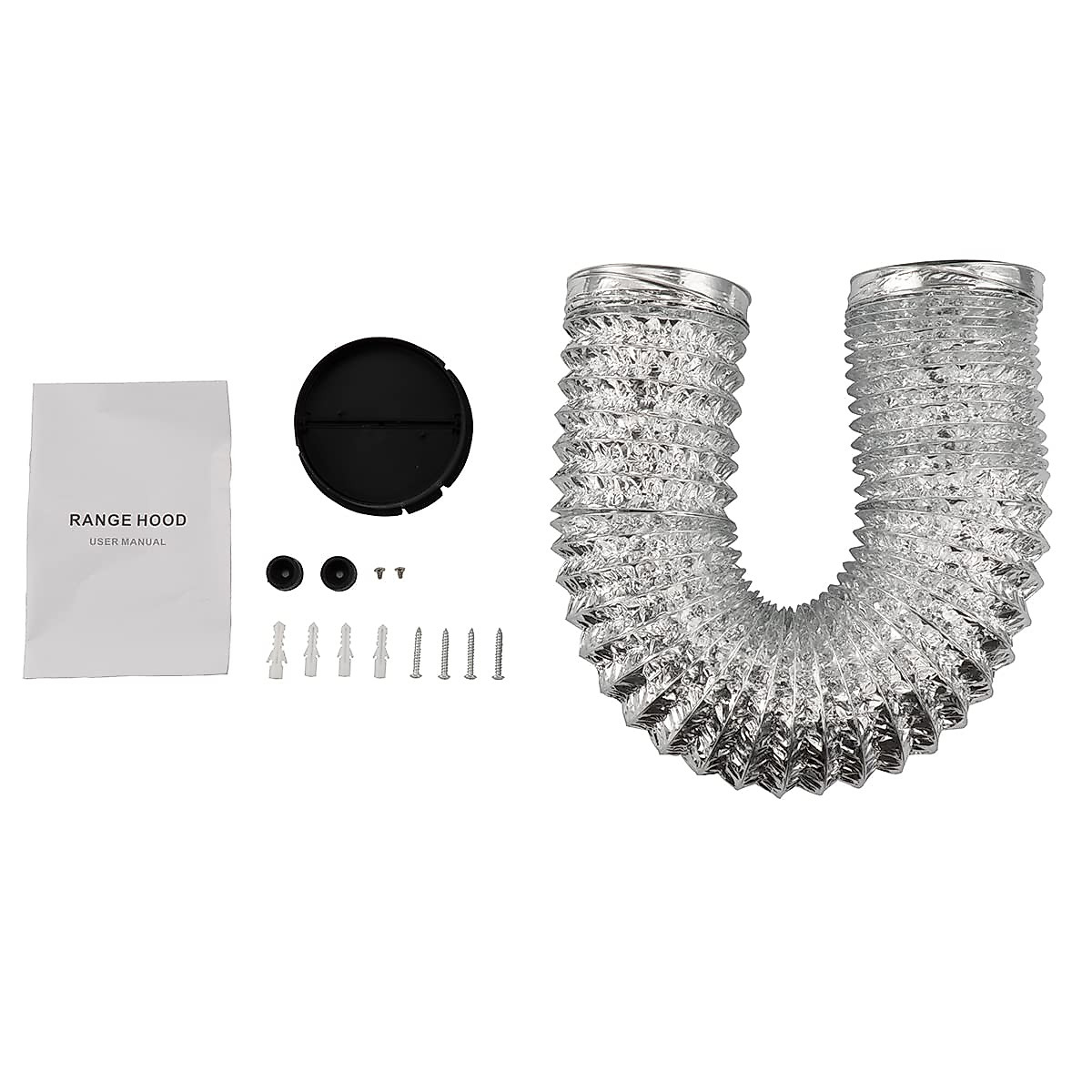 HTH HTHomeprod 36 Inch Under Cabinet Range Hood Stainless Steel Kitchen Stove Vent 3 Speeds Exhaust Fan Black Color