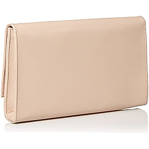 Jessica McClintock womens Nora Solid Large Envelope Clutch with Ring Closure, Nude, One Size US