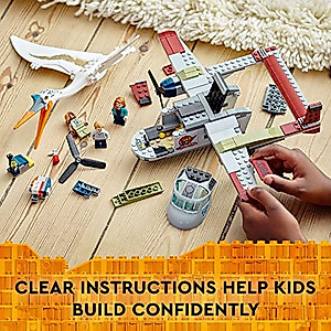 LEGO Jurassic World Quetzalcoatlus Plane Ambush Set 76947, with Dinosaur Toy Figure and Airplane Model, 2022 Movie Inspired, Multicolor