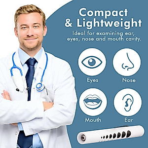 Novamedic 6 Pack Disposable LED Pen Light with Pupil Gauge, Medical Diagnostic Penlight for Doctors Nurses EMTs and Nursing Students, White