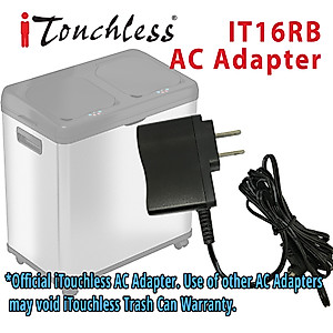 iTouchless AC Power Adapter for Automatic Sensor Trash Cans, Official and Manufacturer Certified, UL Listed, Energy Saving