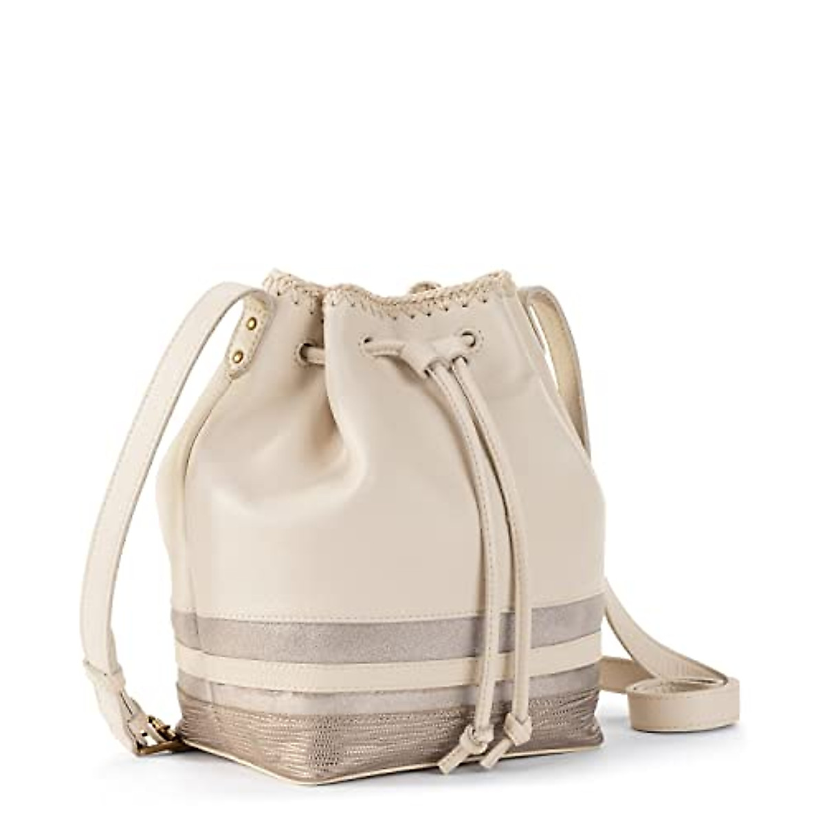The Sak Ivy Leather Drawstring Bucket, Rose Shimmer Block