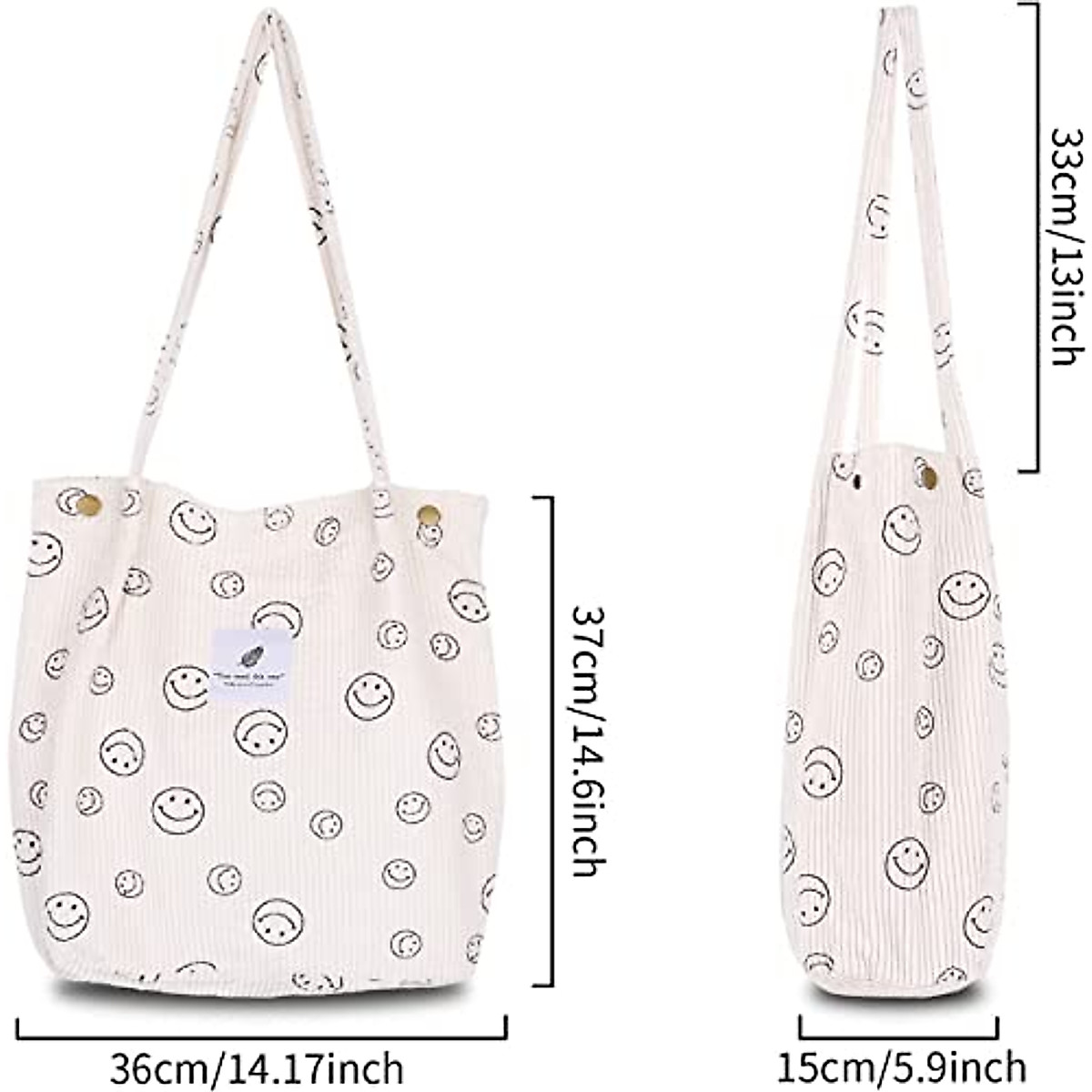 Women's Tote Bag Smiley Face Casual Tote shoulder bag Handbag Big Capacity Shoulder Bag school crossbody bags