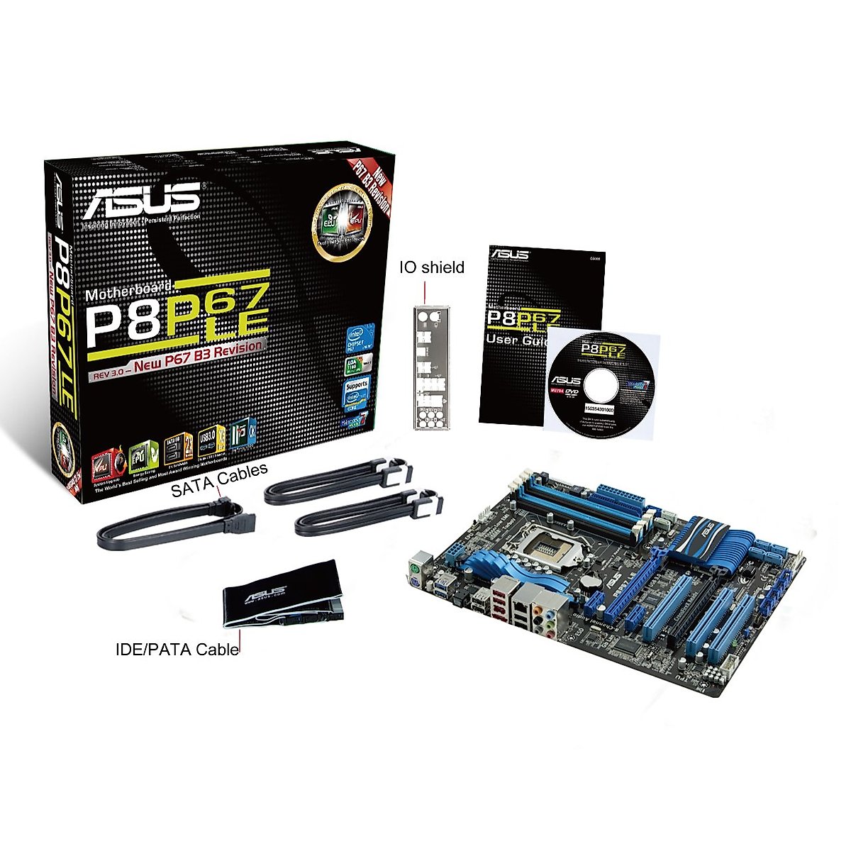 ASUS P8P67 LE LGA 1155 SATA 6Gbps and USB 3.0 Supported Intel P67 DDR3 2200 ATX Motherboard