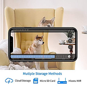 Hiseeu 【2K, Smart Motion Tracking 3MP Wireless Security Camera for Home, WiFi Pet Camera for Baby Monitor, Nanny, Dog and Cat, Phone App,360-degree, 2 Way Audio, Night Vision,Compatible with Alexa