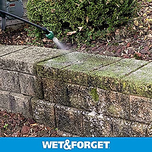 Scotts 190567 Lithium-Ion Battery Powered Pump Zero Technology Sprayer, 2-Gallon & Wet & Forget Moss, Mold, Mildew, & Algae Stain Remover Multi-Surface Cleaner Concentrate, Original, 128 Fluid Ounces