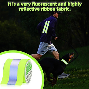 High Visibility Reflective Tape Strip 1.96in*0.79in Fabric Florescent Reflective Safety Tape Sew-on Warning Safety 16.4ft Length No Wrinkle Packaged in Roll