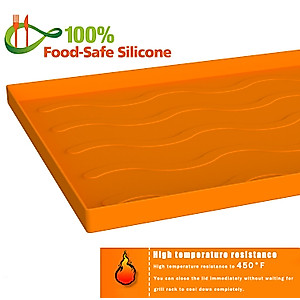 28'' Griddle Silicone Protective Mat Cover for Blackstone 28 Inch Gas Griddle, Heavy Duty Food-grade Silicone Griddle Mats Cover Grill Protective Covers Keep Flat Top Clean Critter-Rust Free -Orange