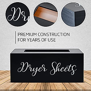 Boathouse Design Rustic Farmhouse Dryer Sheet Dispenser for Laundry Room Decor - Decorations and Organization - Laundry Softener Dispenser - Cute Home Laundry Room Décor - Elevate Your Home - Black