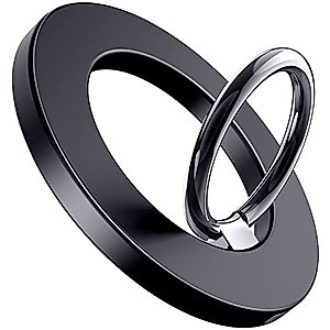 Magnetic Phone Ring Holder for MagSafe, CreaDream Magnetic Finger Phone Ring Grip Stand, Adjustable Kickstand, Compatible with iPhone 15 14 13 12, Pro, Pro Max, Plus, Mini, Black