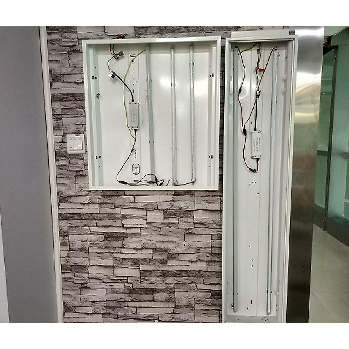 4 Pack LED Troffer 2x4 FT Retrofit Kit,Magnetic LED Retrofit kit,36W (240W Equiv),5000K Daylight White,0-10V LED Driver/2 Tubes Per Kit,T8 T10 T12 Fluorescent Replacement Light Bar,Easy to Install